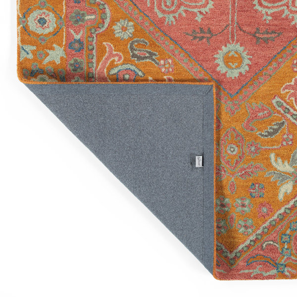 World Menagerie Atascadero Oriental Handmade Tufted Wool Pink Area Rug ...