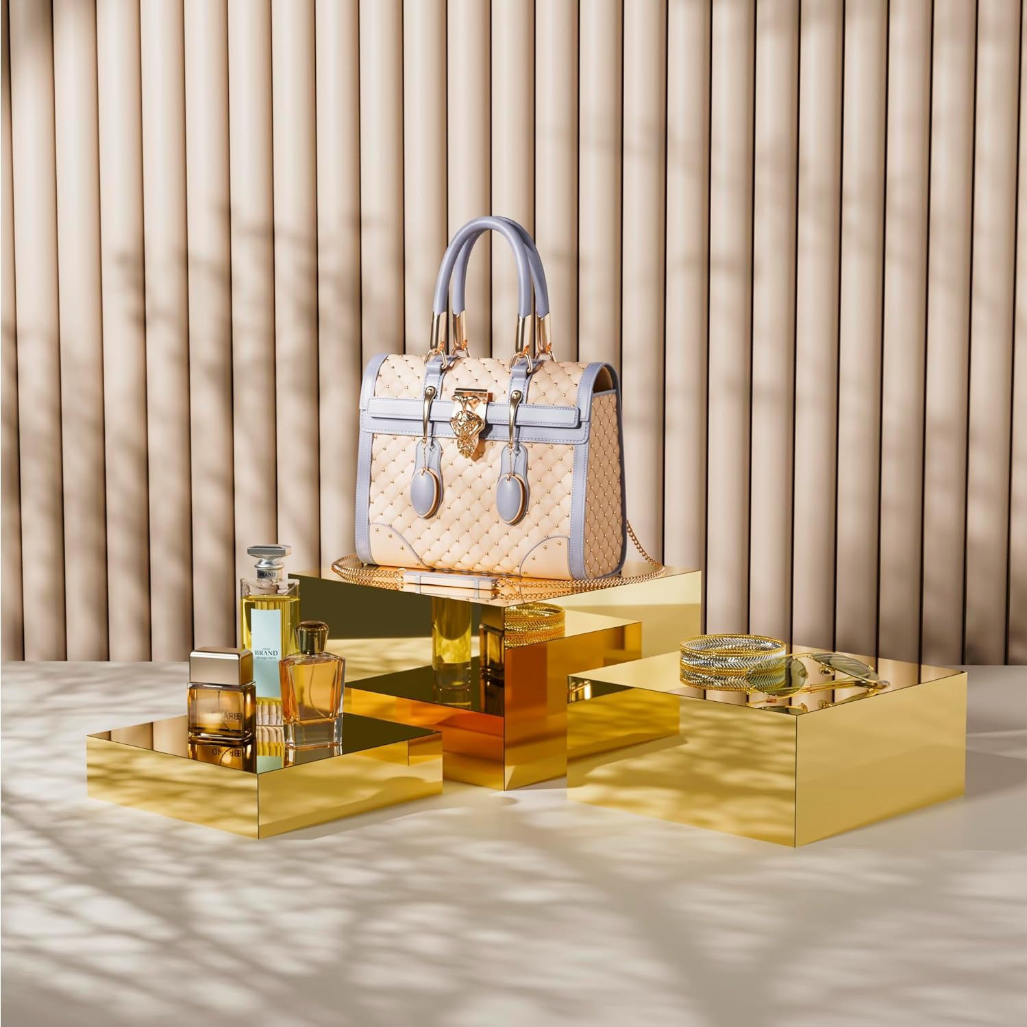 FashionSecretsLLC 6 Tier Acrylic Display Risers Gold, Perfume Organizer ...