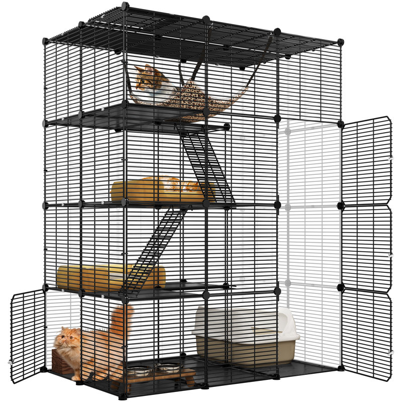 Archie & Oscar™ Dunstable 4-Layer Outdoor Metal Cat Cage, Catio, Cat ...