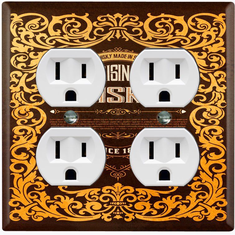 WorldAcc Patterned 2 - Gang Duplex Outlet Standard Wall Plate | Wayfair
