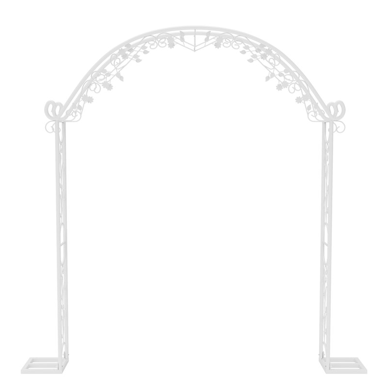 LUVODI Large Wedding Arch Backdrop Stand Metal Arch Frame in White ...