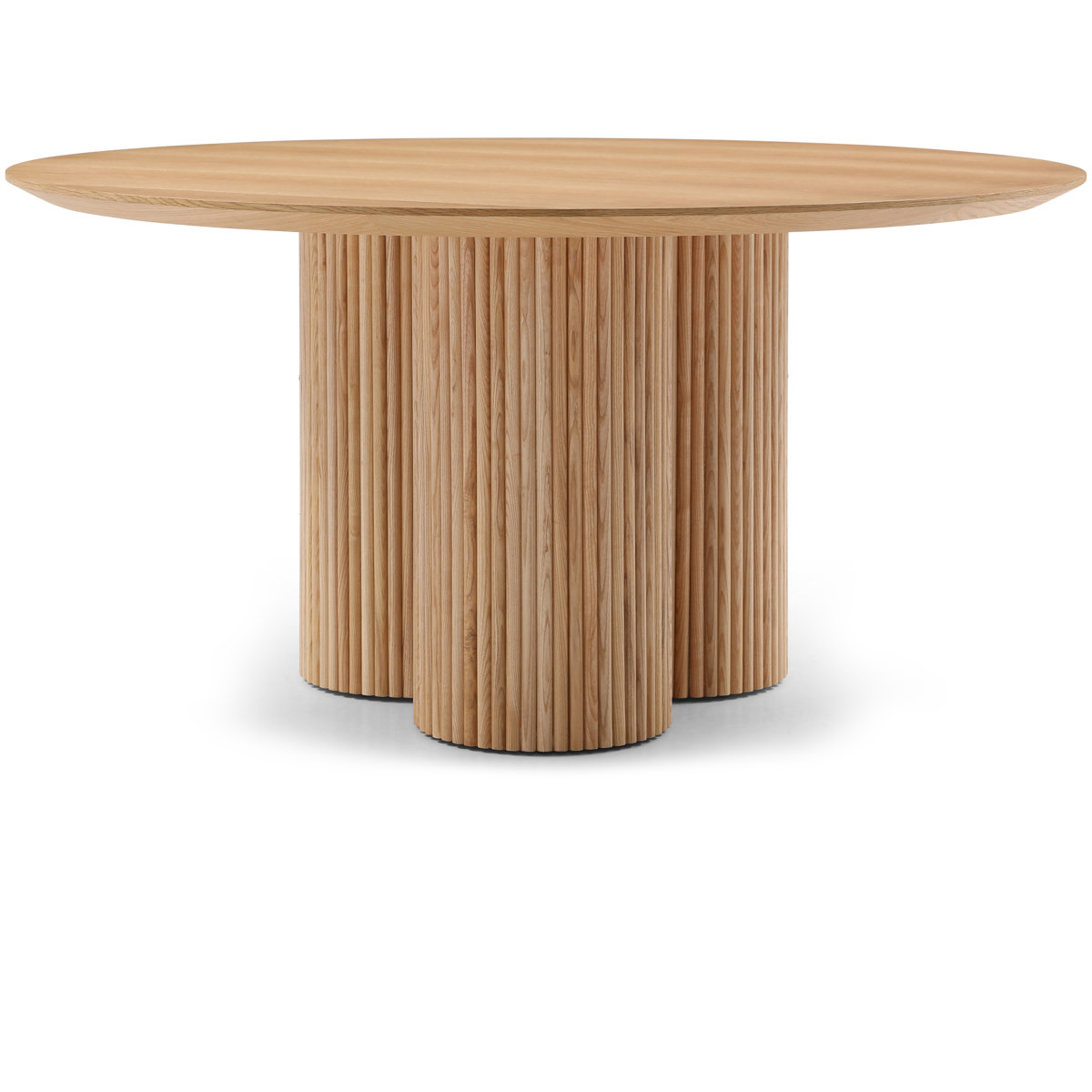 Wrought Studio™ Iskandar 60'' Dining Table Ash Solid Wood Pedestal ...