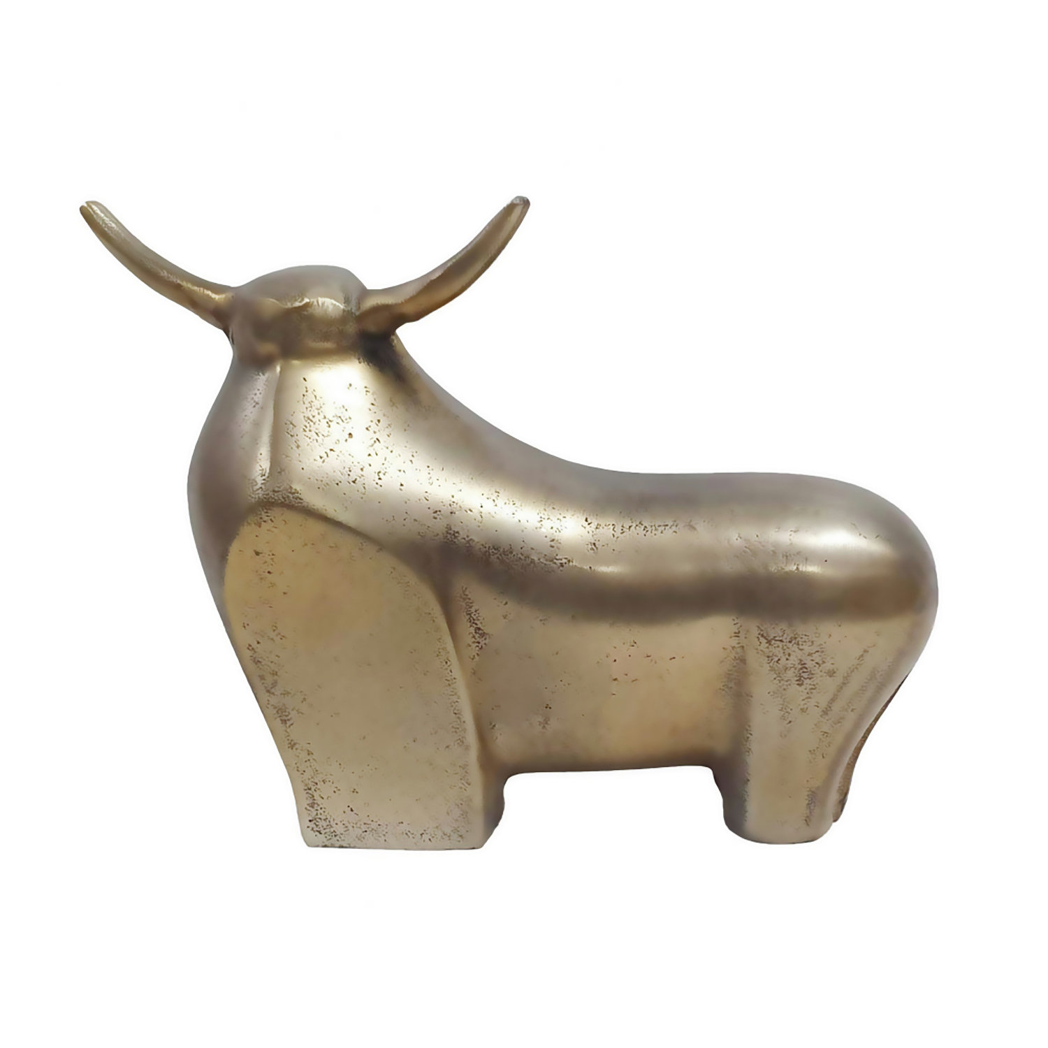House of Hampton® Bull Figurine Metallic Gold | Wayfair