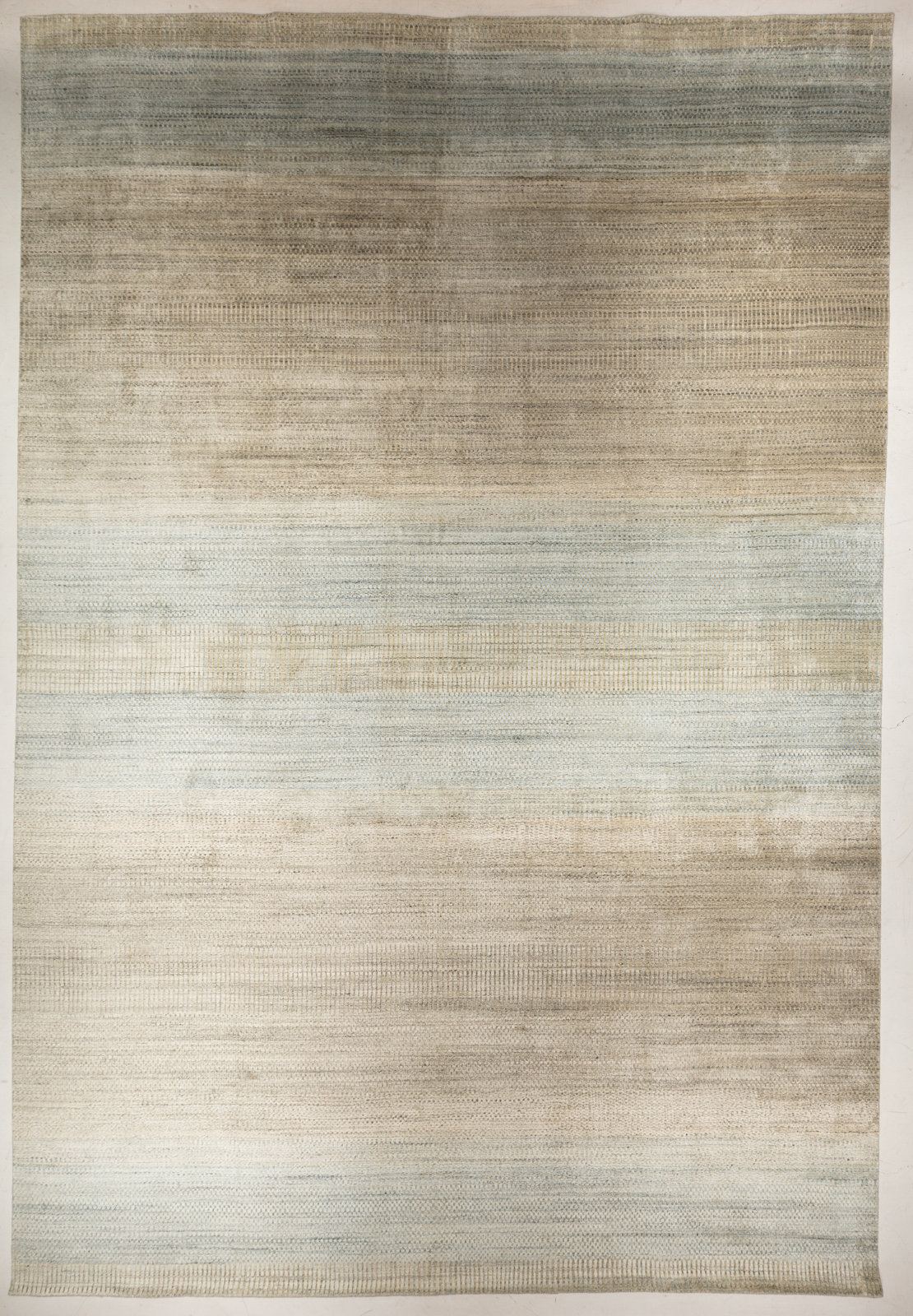 String Matter Modern Striped Hand Knotted Beige/Blue Area Rug | Wayfair