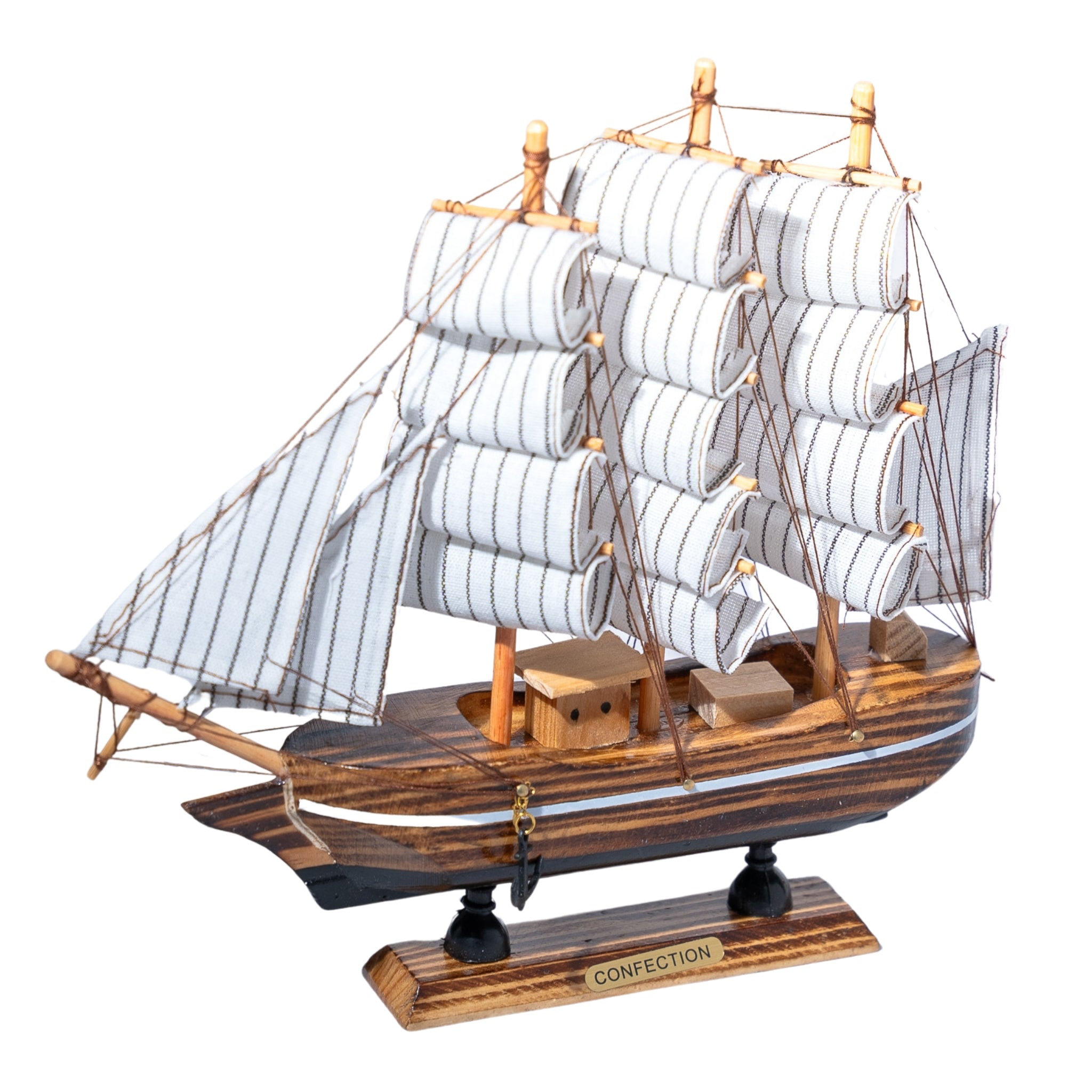 Breakwater Bay Colefax Sail Away: Wooden Brown Pirate Ship With ...