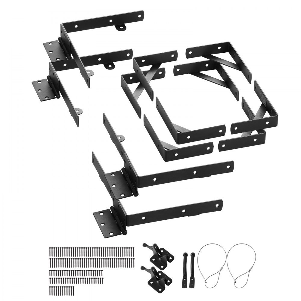 VEVOR Gate Corner Brace Bracket Anti Sag Gate Frame Hardware Kit Iron Black | Wayfair