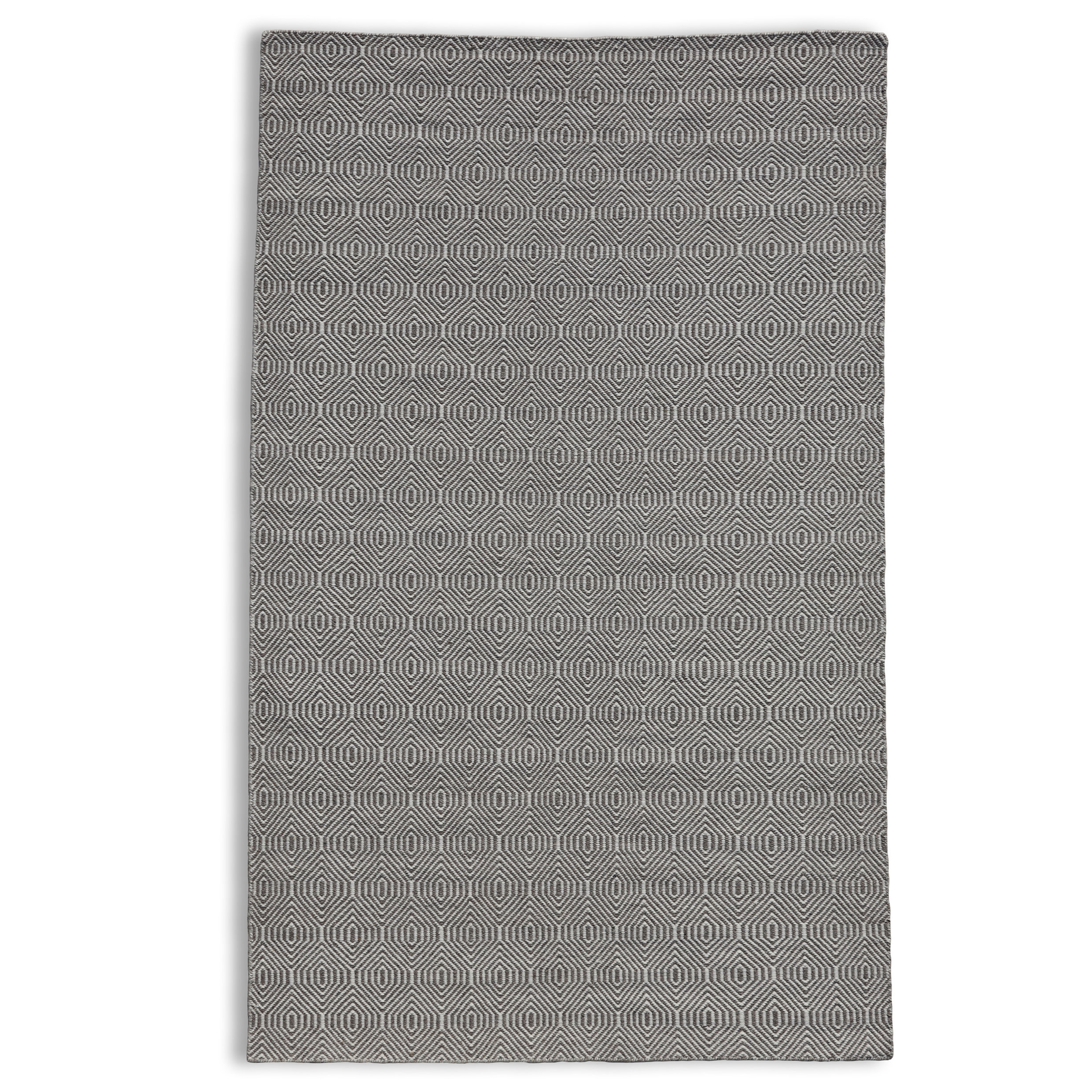 Tufty Home Coastal Argyle Stacked Flatweave Grey & White Hexagon ...