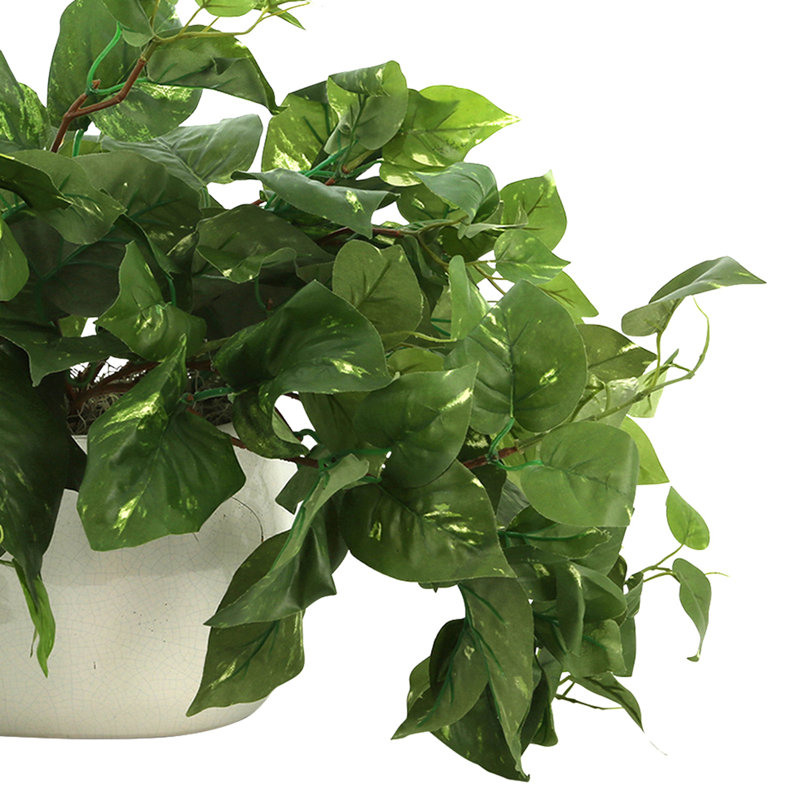 Primrue 17'' Faux Pothos Plant in Ceramic Pot | Wayfair