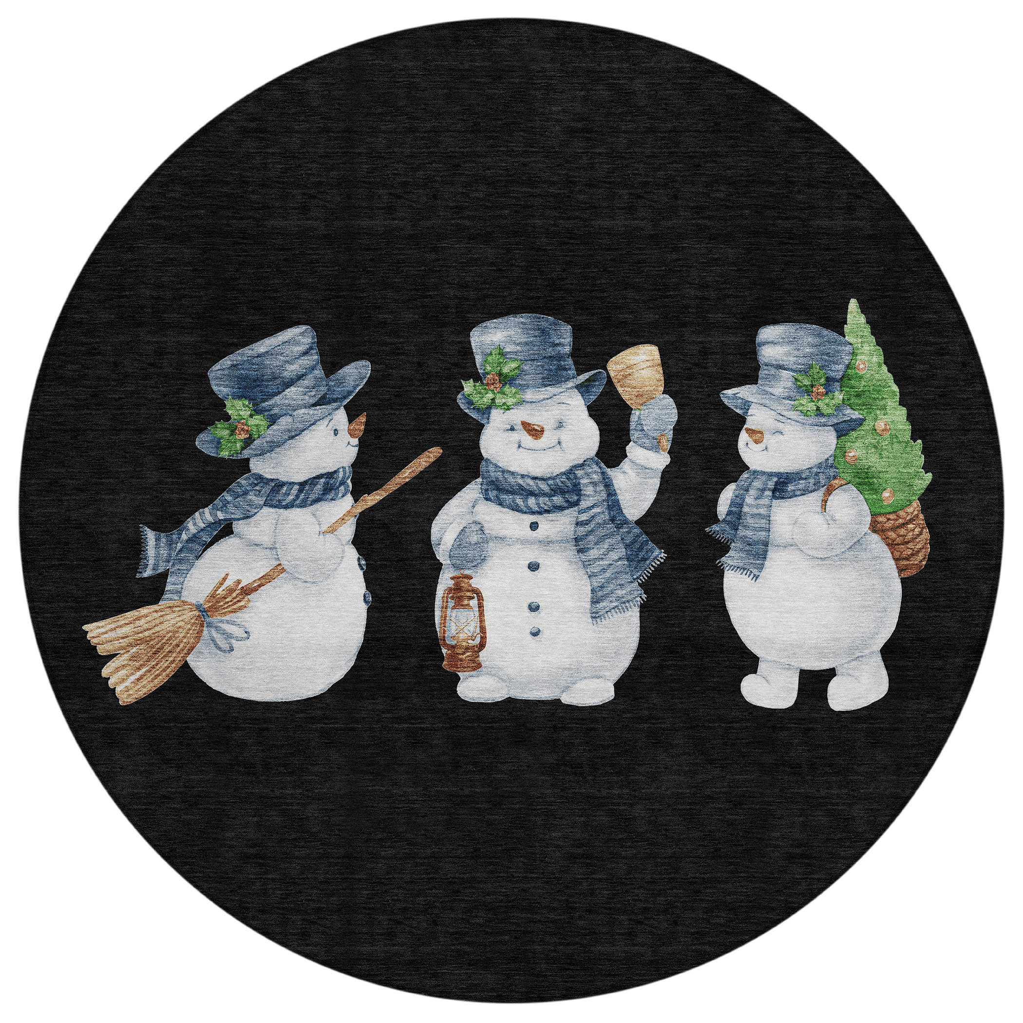 Addison Rugs Machine Washable Indoor/Outdoor Christmas Snowman ...