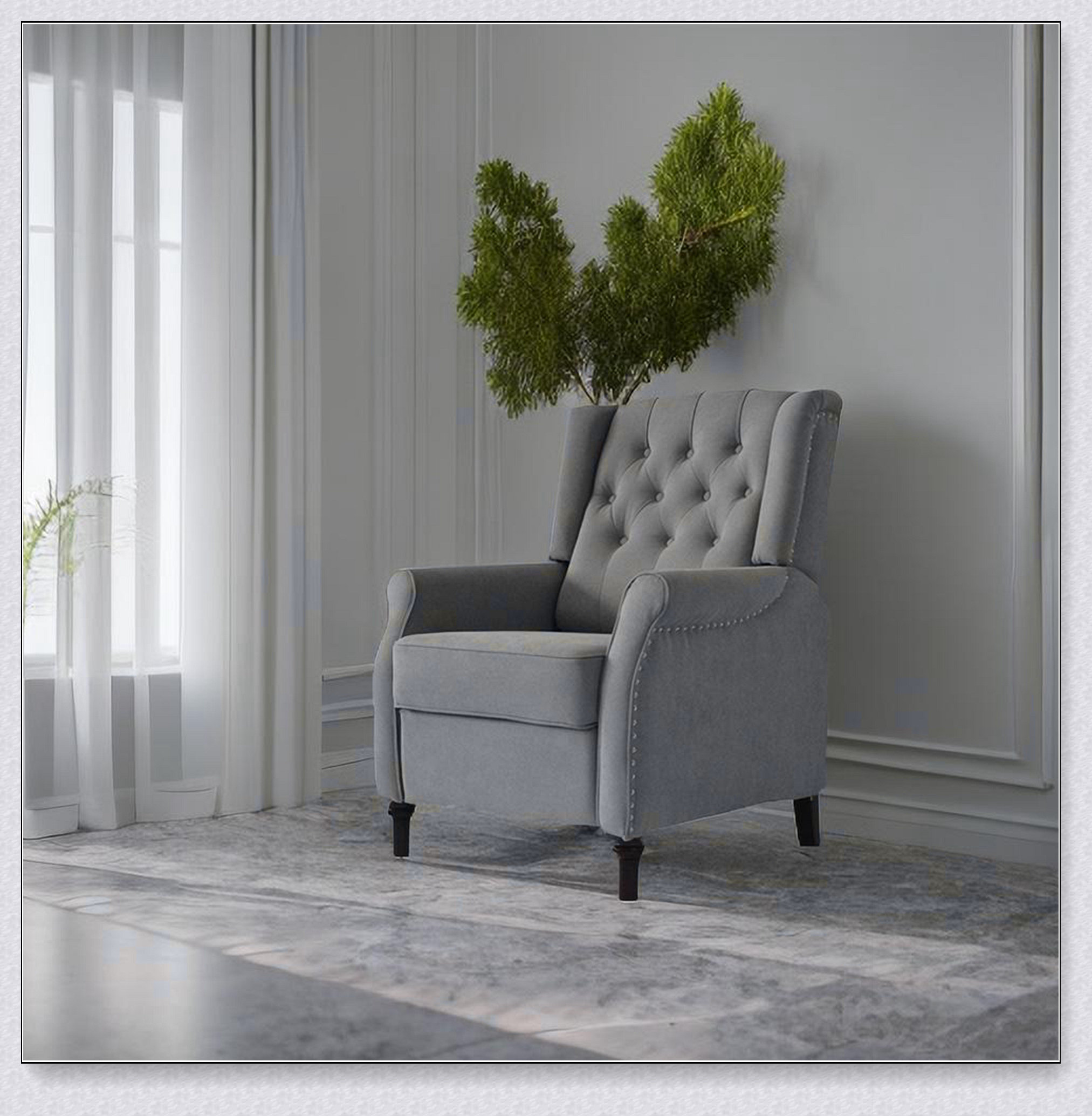 Ebern Designs de Boo brand new recliner sofa cozy soft living room sofa ...