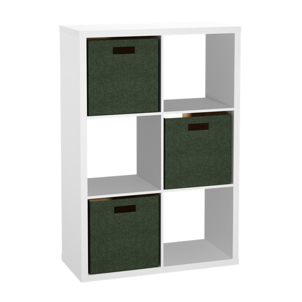ClosetMaid Decorative 6 Cube Bookcase With Fabric Bins & Reviews | Wayfair