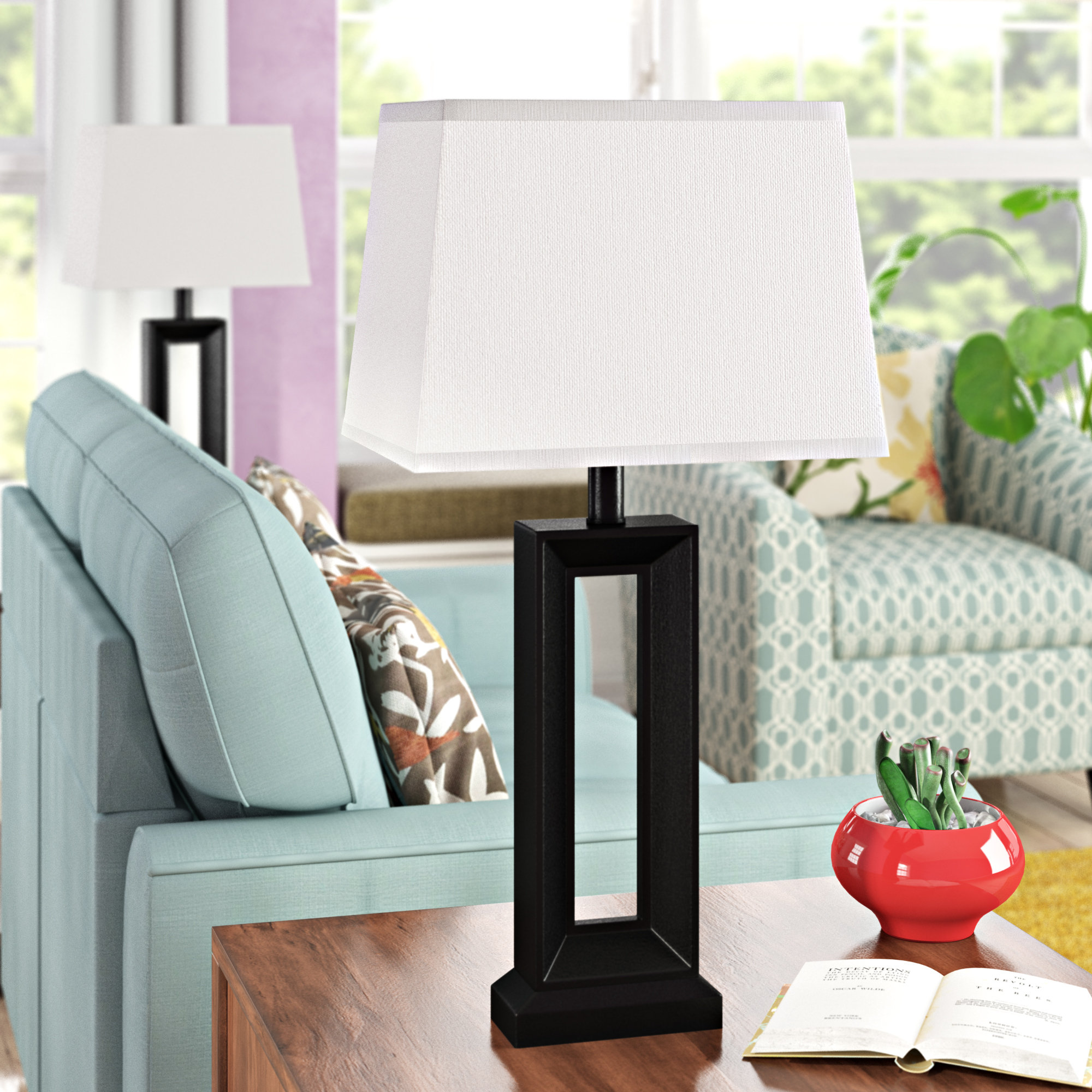 Latitude Run® Calais 27.5" Black Standard Table Lamp Set & Reviews ...