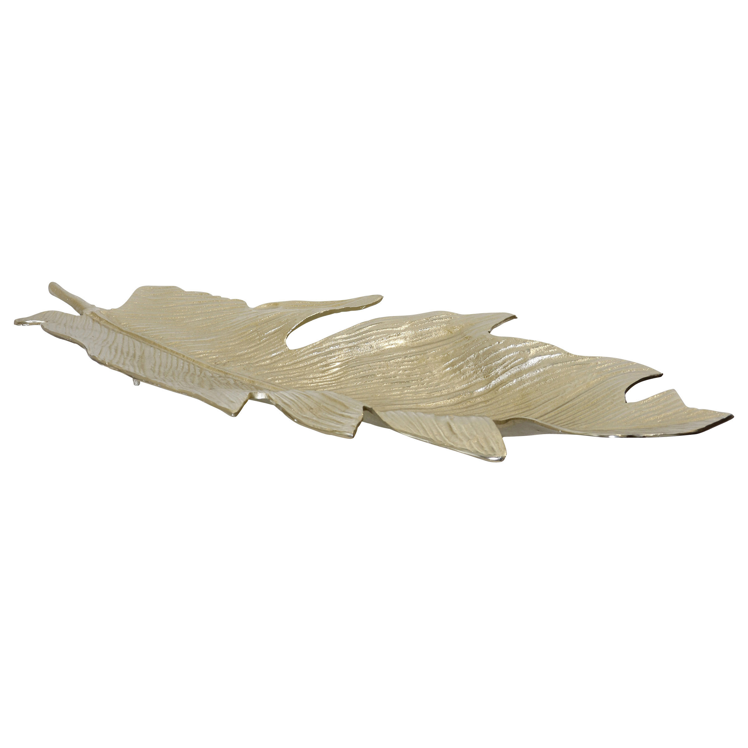 House of Hampton® Montoyia - Leaf Dish - Champagne Gold - 42" x 4" x 16 ...