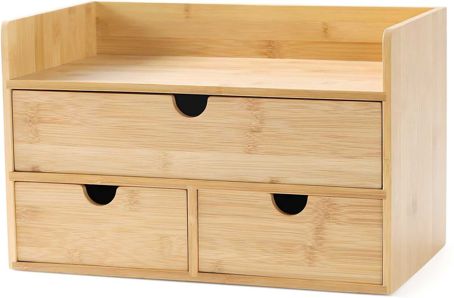 Corrigan Studio® Bamboo Desk Organizer,No Assembly Required (3 Drawer ...