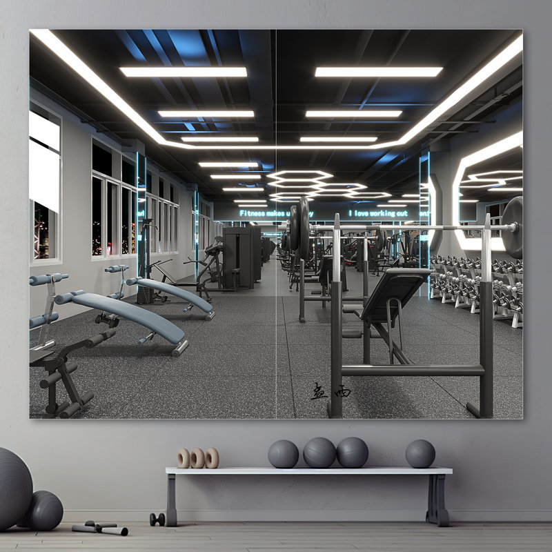 Ebern Designs Frameless Rectangle Full Length Metal Wall Mirror Set ...