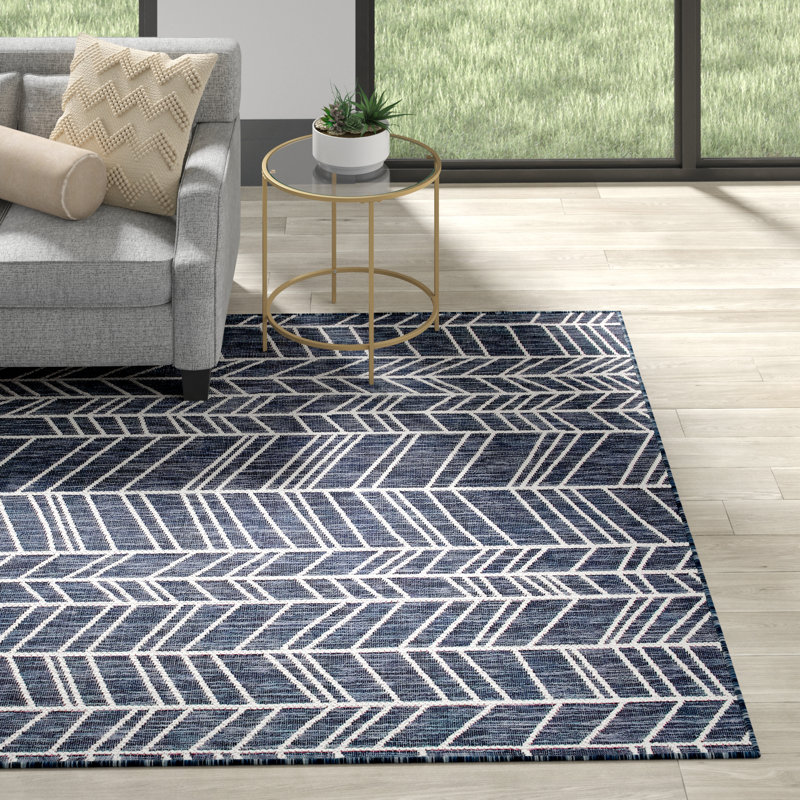 Mercury Row® Anwar Navy Blue Indoor/Outdoor Rug & Reviews | Wayfair