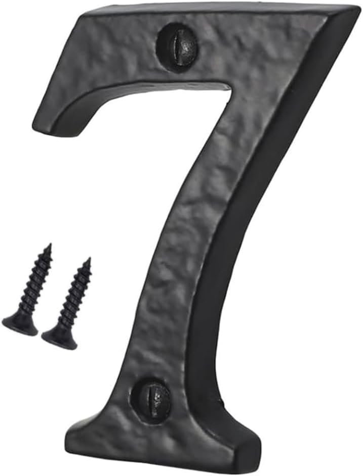 SISI UK Antique Black Door Number Screw On 3 Inch Cast Iron Elegant ...