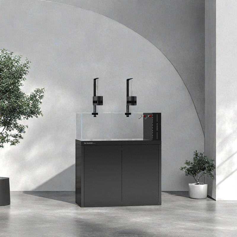 Lingxis Black Minimalist Rectangular Aquarium Tank | Wayfair