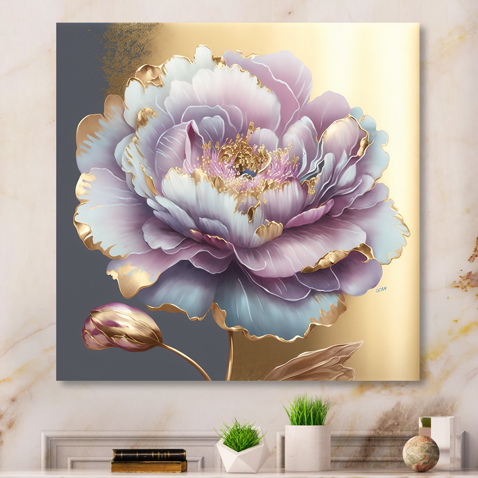 House of Hampton Purple Hue Single Flower I - Floral & Botanical Canvas ...