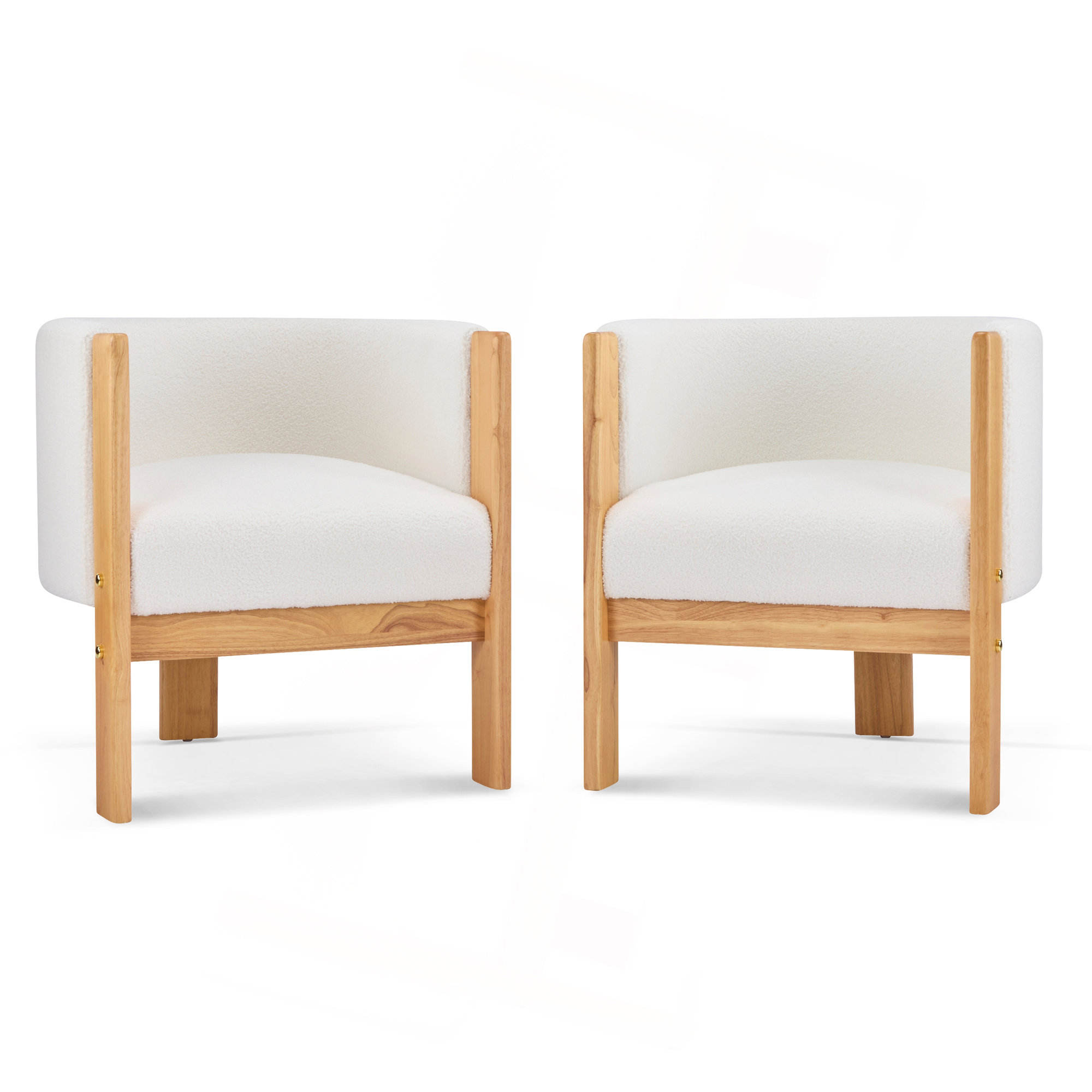 East Urban Home Upholstered Dining Chairs, Natural Rubber Wood Frame ...