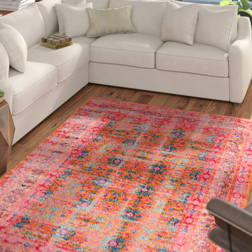 Wrought Studio Tompkins Cotton Red/Green Rug & Reviews | Wayfair