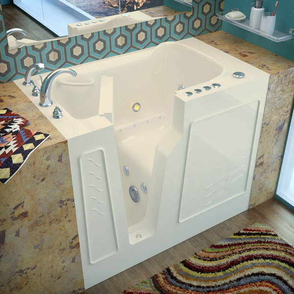 Therapeutic Tubs Prairie 45.75'' x 26'' Walk-in Fiberglass Bathtub with ...