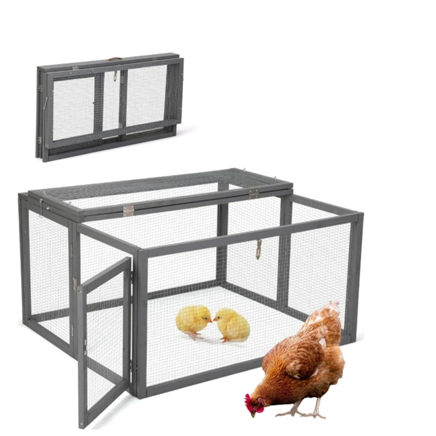 Tucker Murphy Pet™ Portable Chicken Coop, Folding Rabbit Cage Wooden ...