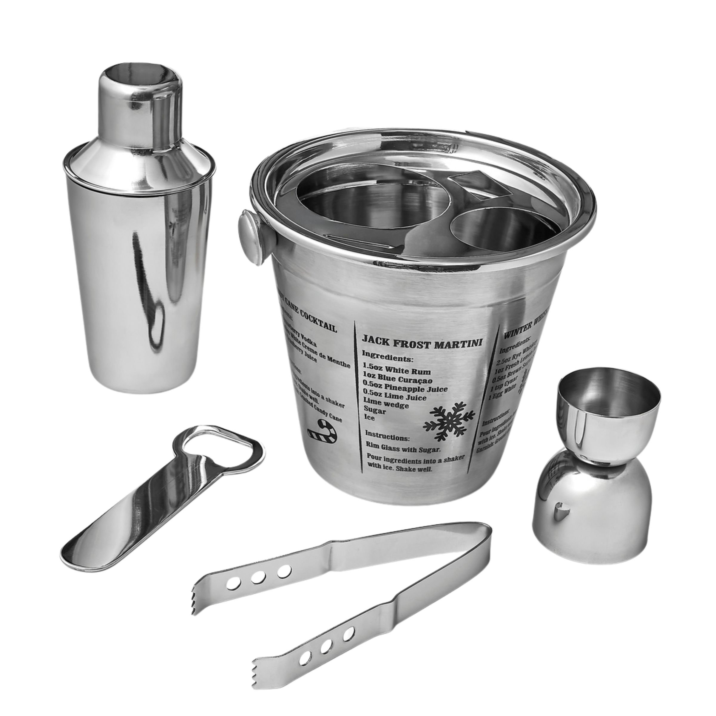 Godinger Silver Art Co Holiday Cocktail 5 Piece Bar Tool Set | Wayfair