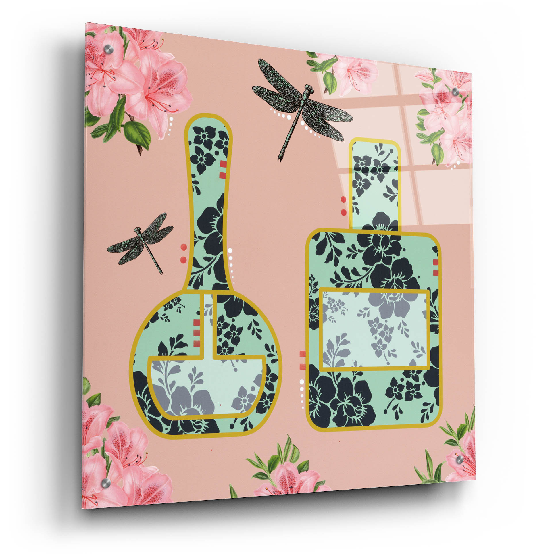 House of Hampton® 'Floral Cosmetics I' by Dean Russo Acrylic Glass Wall ...