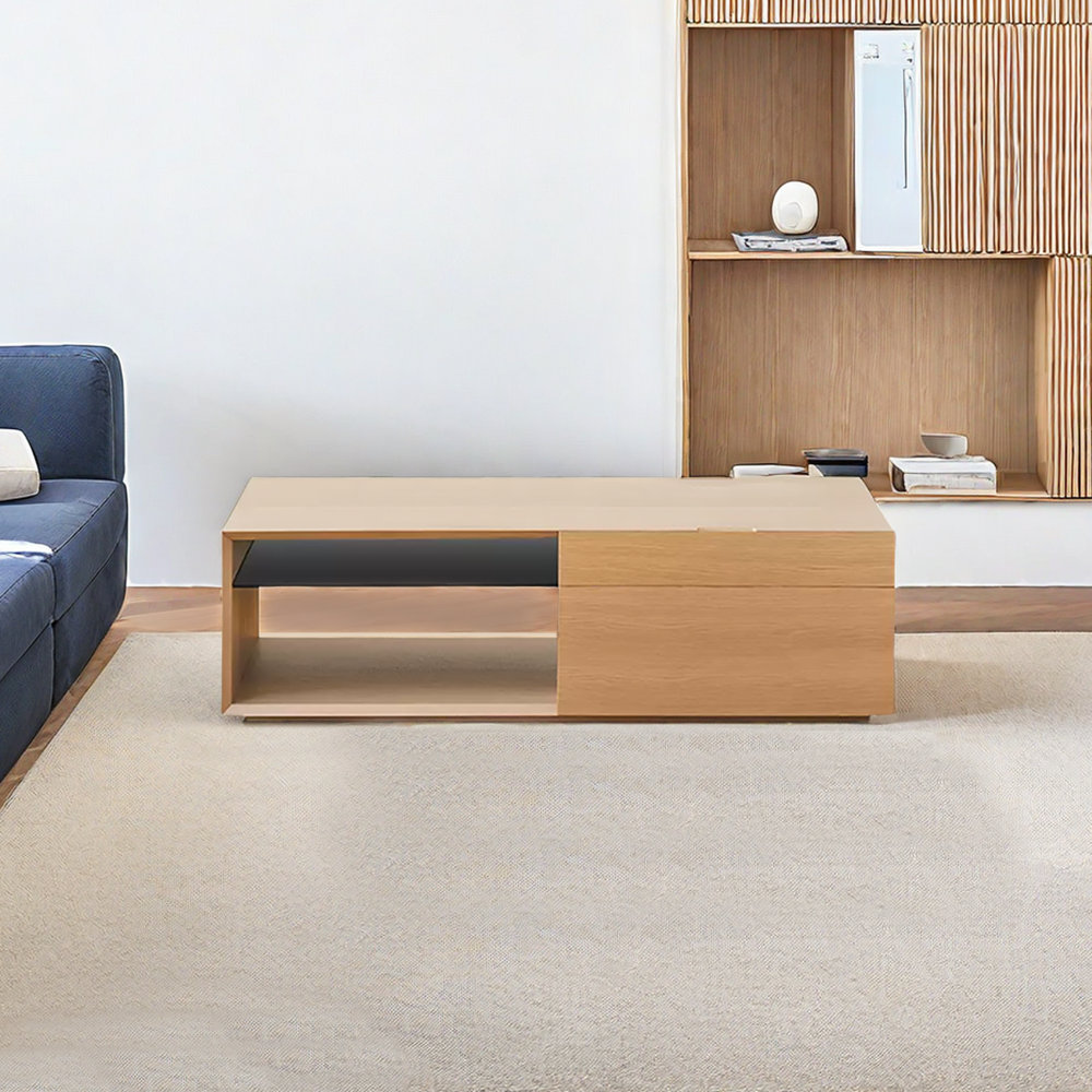 EXCEEB Modern simple coffee table with storage drawer | Wayfair