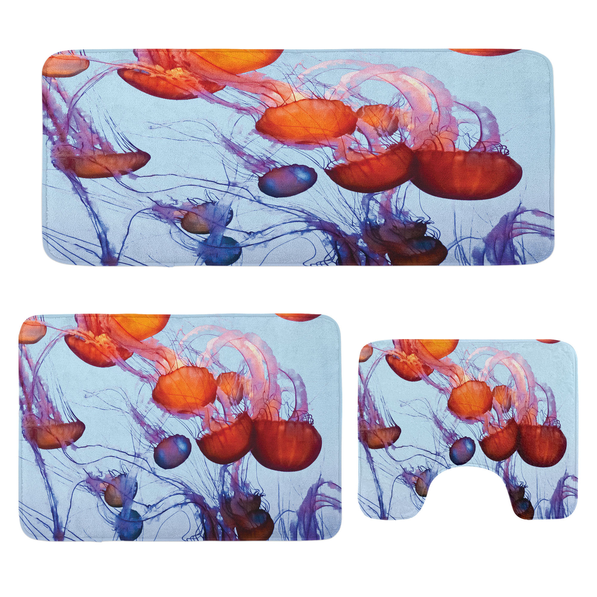 East Urban Home Nautical Bathroom Rug Set 3 Pieces U-Shape & Rectangle ...