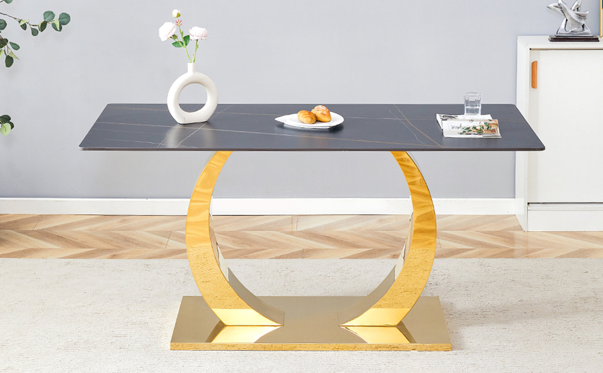 Everly Quinn Table and chair set.63x31.5-inch Sintered Stone Dining ...