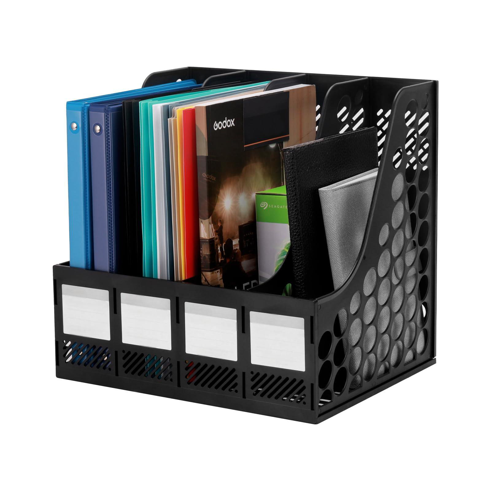 Latitude Run® Magazine File Holder Rack/Vertical Desktop File Organizer ...