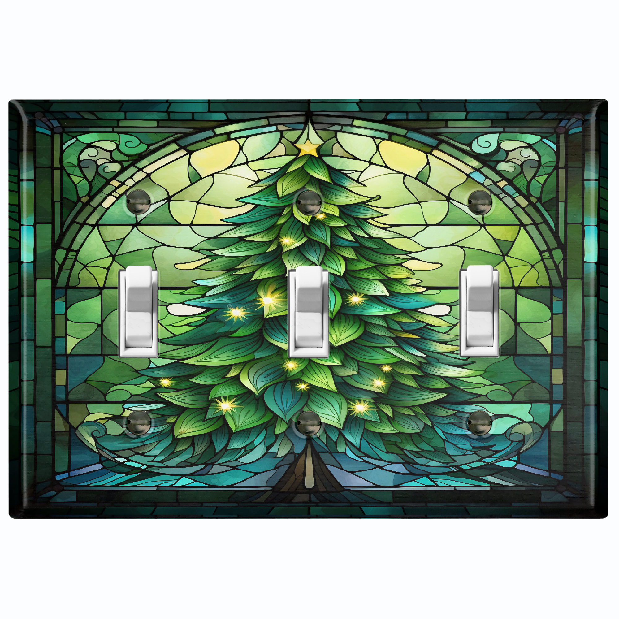 WorldAcc Christmas Festive Tree Lights 3 - Gang Toggle Light Switch ...