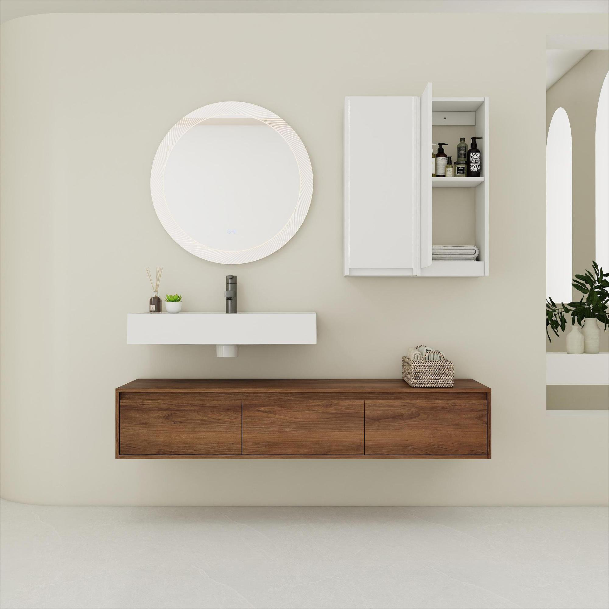 Latitude Run® 30"Wall Mounted Bathroom Vanity with Sink and Side ...