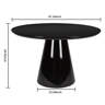 Mercer41 Aden High Gloss Round Dining Table with Solid Wood Pedestal ...