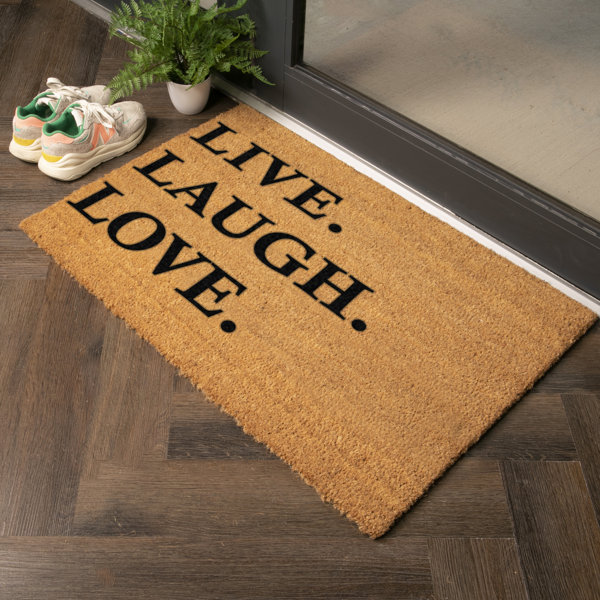 Happy Larry Barham Live Laugh Love Coir Kitchen Mat | Wayfair.co.uk