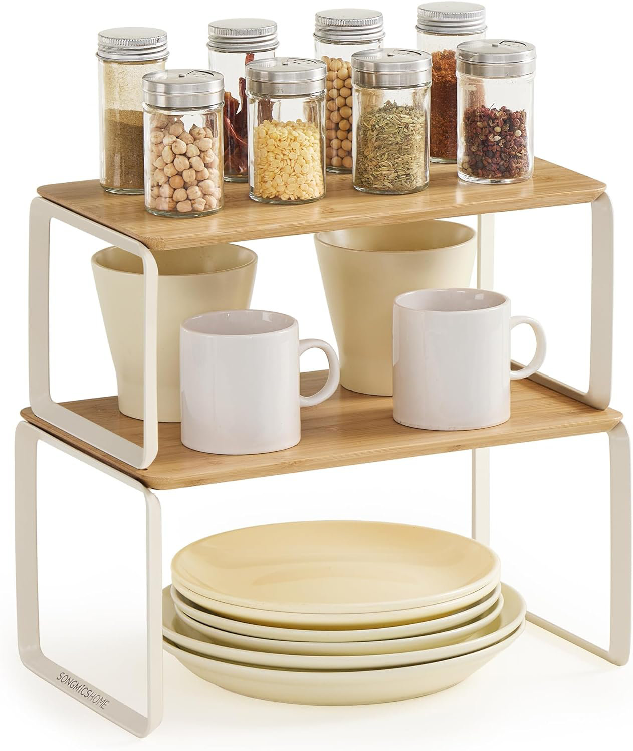 Ophelia & Co. Bamboo Cabinet Organizer Shelf, Nice-Looking Set of 2 ...