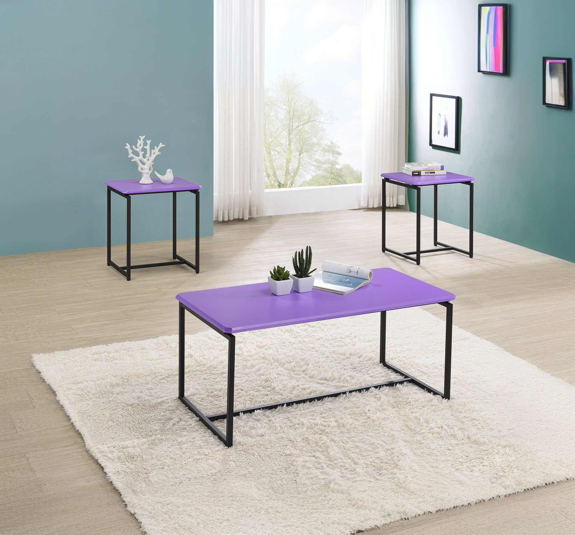 Ebern Designs Kapp Coffee Table,3 Piece Coffee Table and End Table Set ...