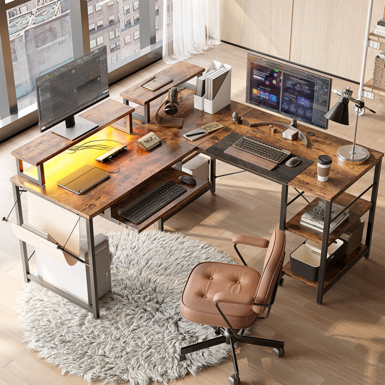Trent Austin Design® Orndorff L Shaped Gaming Desk or 2 Person Long ...