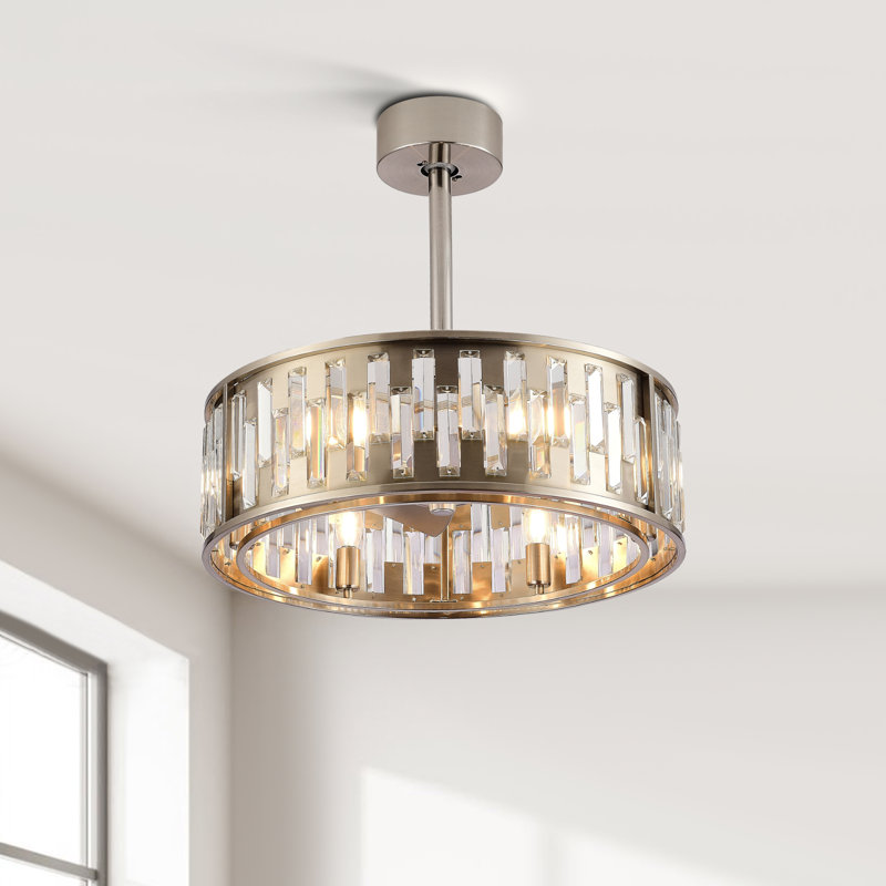 Mercer41 21.6'' Isaya Indoor Crystal Chandelier Ceiling Fan With Remote ...