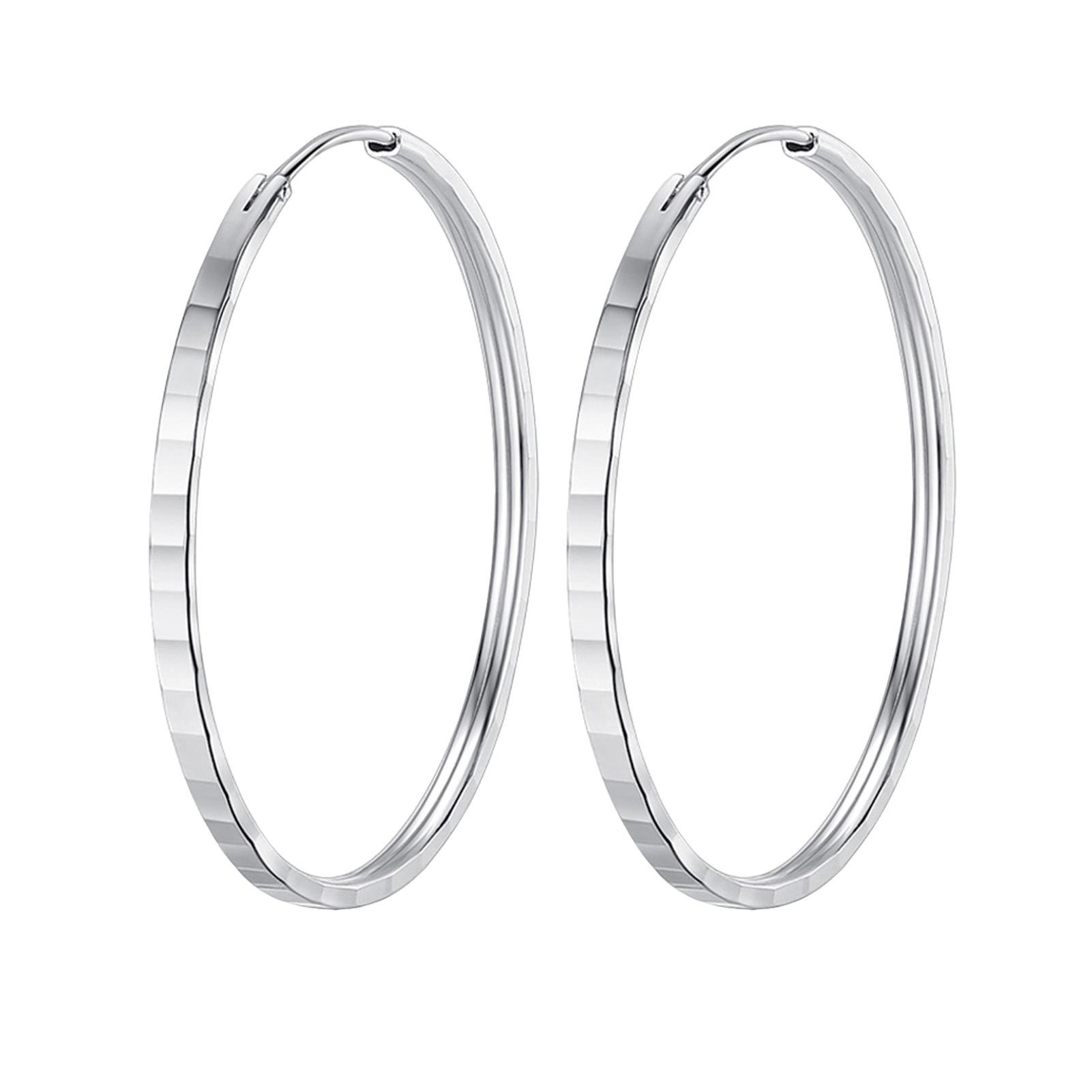 George Oliver 1 Pair Hoop Earrings High Brightness Shine Geometric ...
