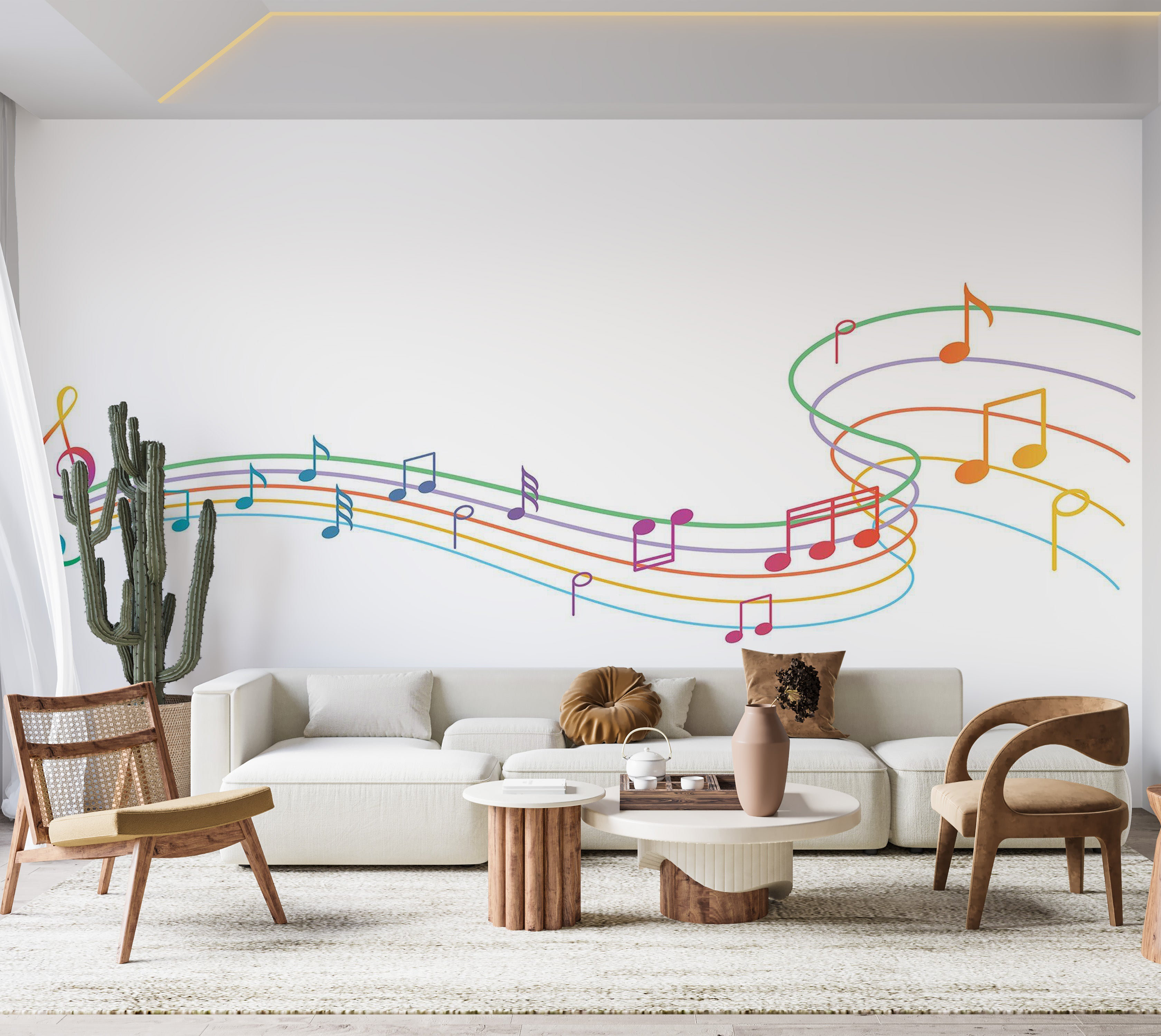 Red Barrel Studio® Premium Peel & Stick Wall Mural - Colorful Music ...