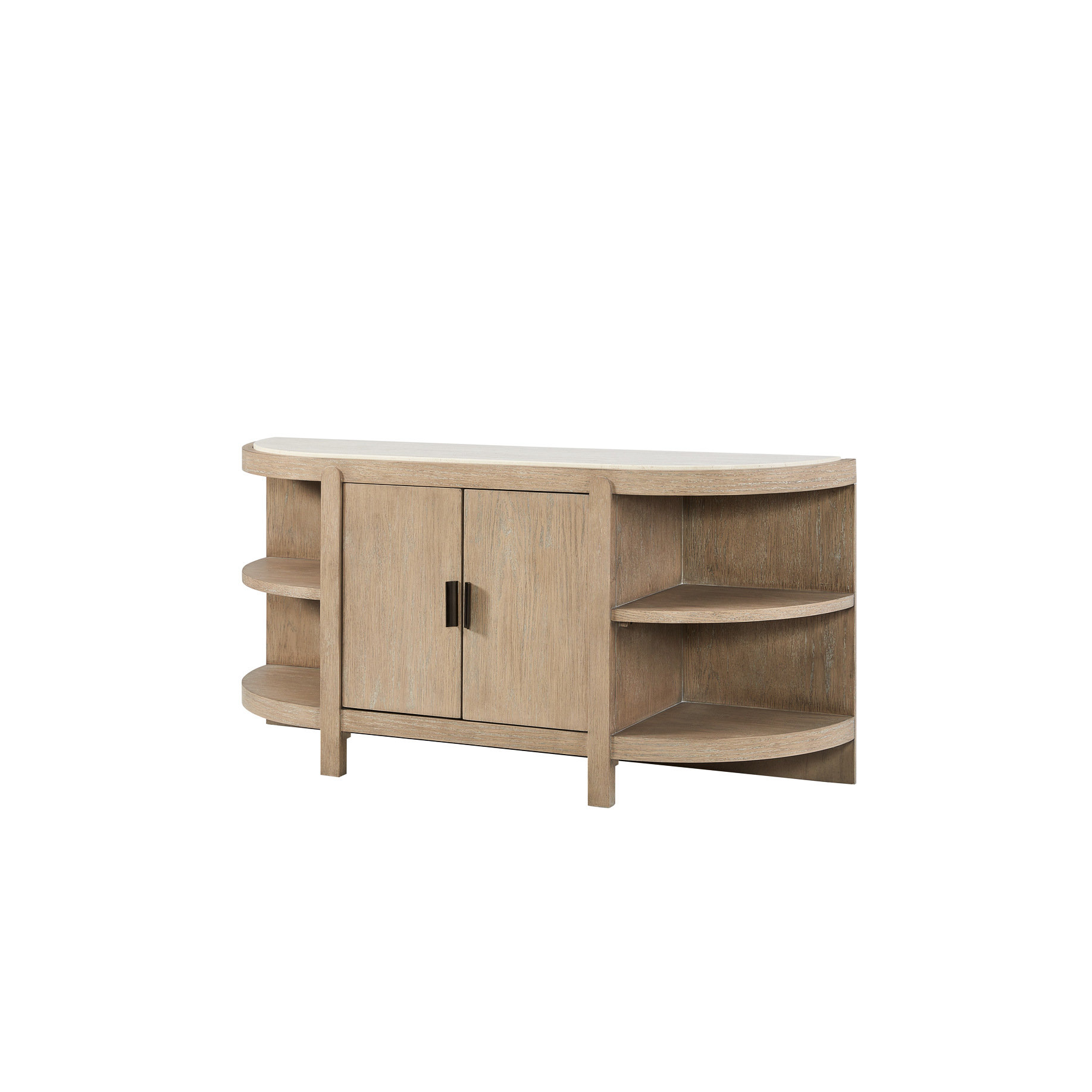 Lark Manor™ Curved Console Table With 2 Doors And Marble Topping ...