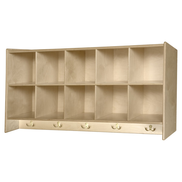 Wood Designs 10 Compartment Wall Hanging Cubby with Hooks | Wayfair