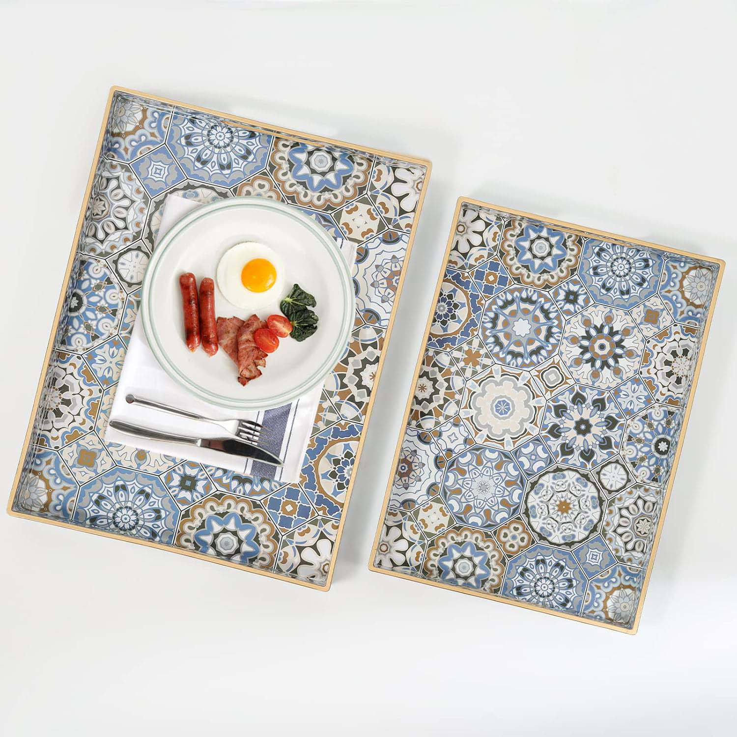 Darby Home Co Coffee Table Trays For Living Room Serving Tray With ...