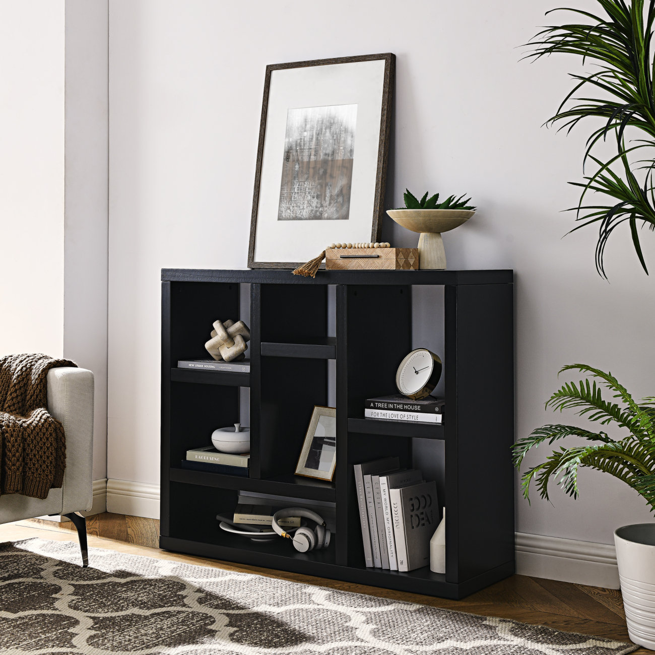 Ebern Designs Open Wooden Open Shelf Bookcase, Freestanding Display ...