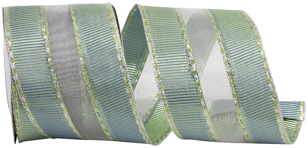 The Holiday Aisle® Two Tone Metallic Overlay Magic Wired Edge Ribbon ...