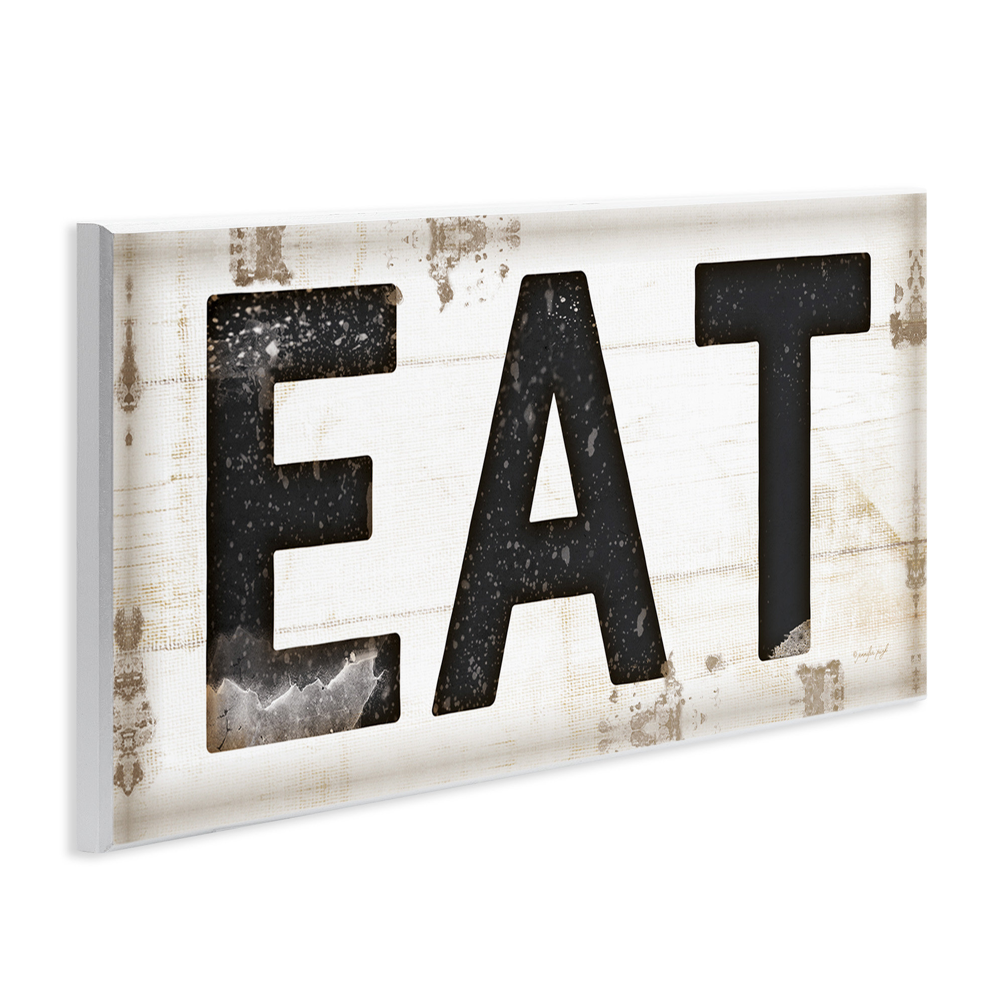 Gracie Oaks EAT Typography Vintage Sign by Jennifer Pugh - Textual Art ...