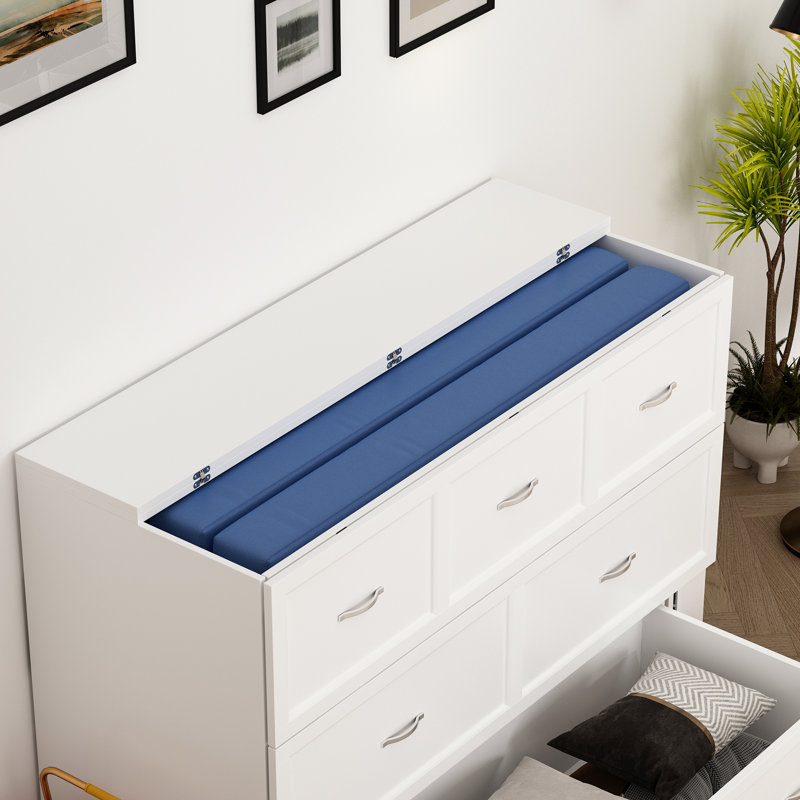 Latitude Run® Detravious Fold Out Murphy Bed With Power Outlets ...